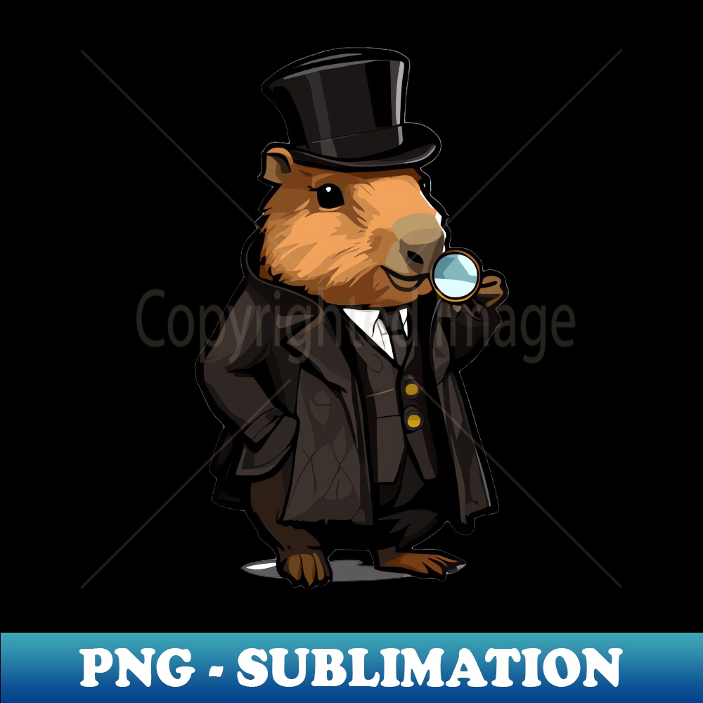 Cute Capybara Detective Gentlaman - Unique Sublimation PNG D | Inspire ...
