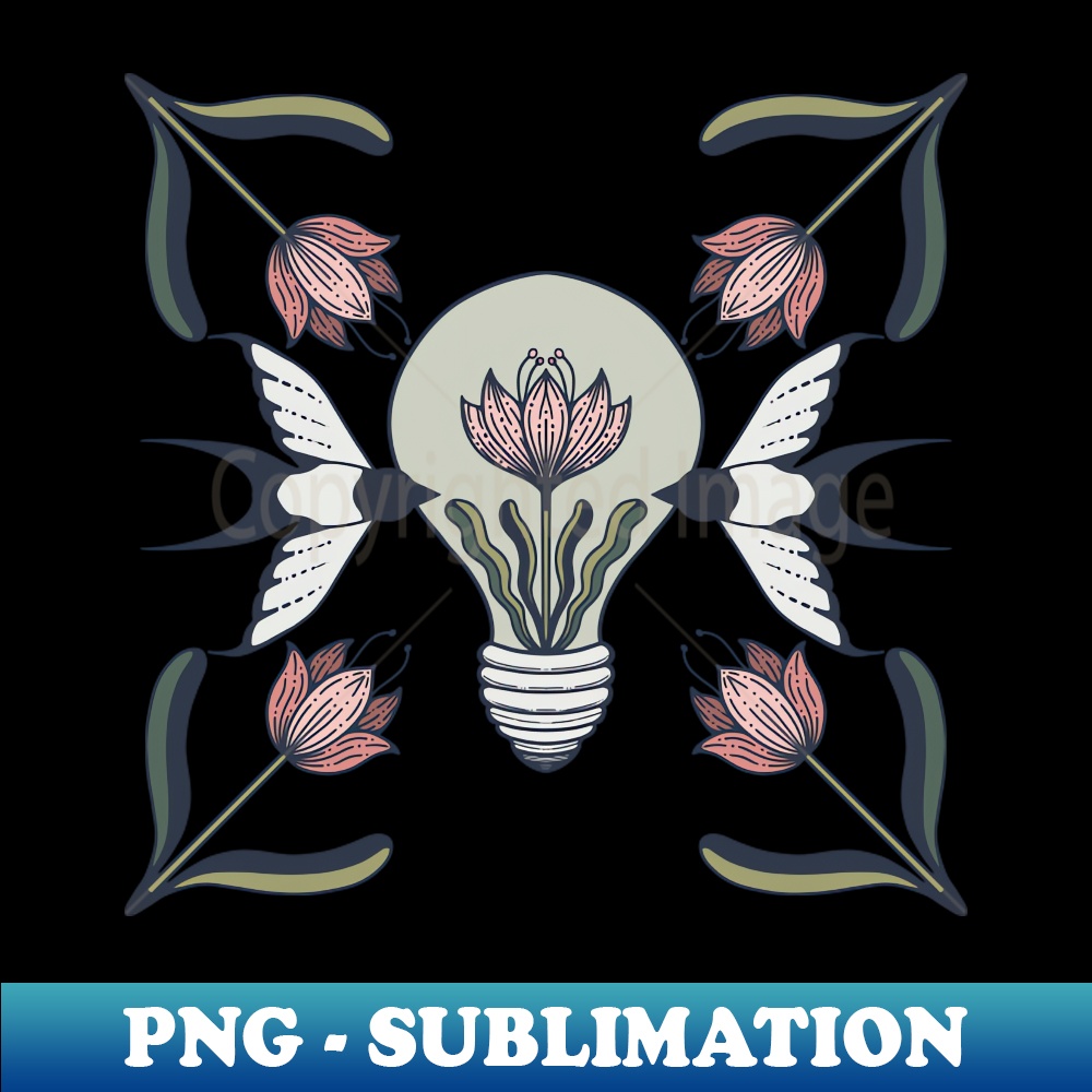 Folk art swallows light bulb and flower tile - Premium Subli | Inspire ...