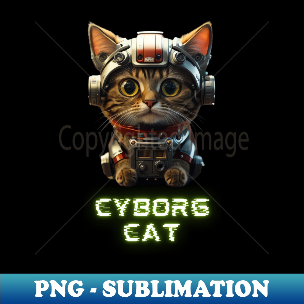 Cyborg Cat Cute - High-Resolution PNG Sublimation File - Vib | Inspire ...