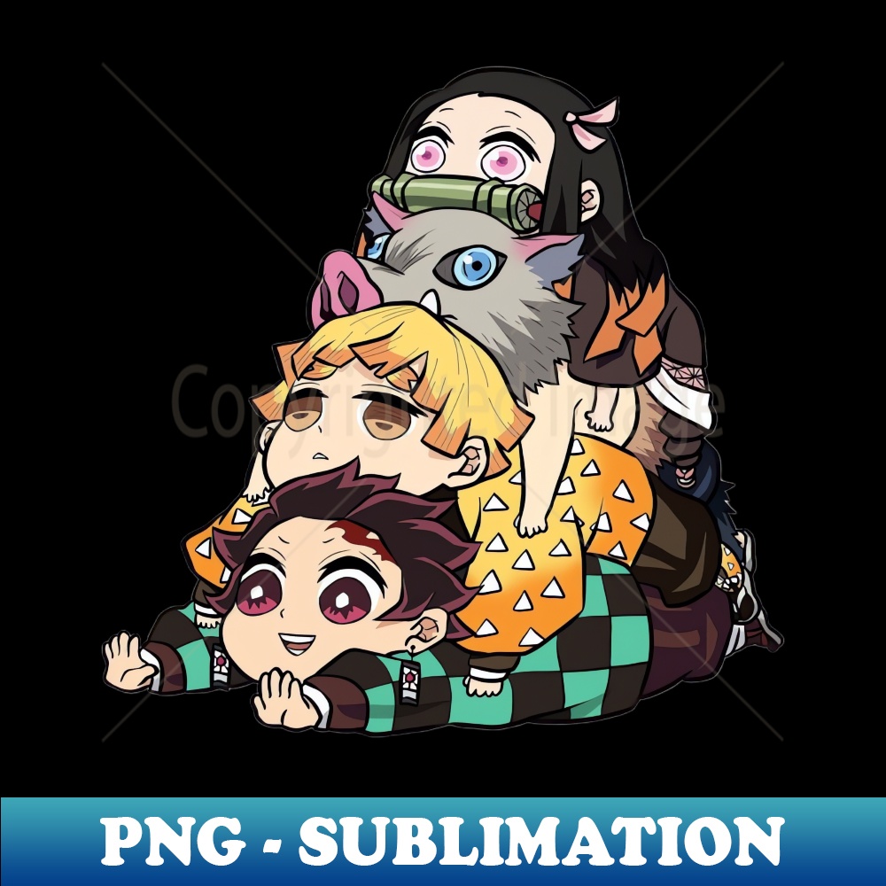 Tanjiro Nezuko Zenitsu Inosuke Chibi - PNG Transparent Subli | Inspire ...