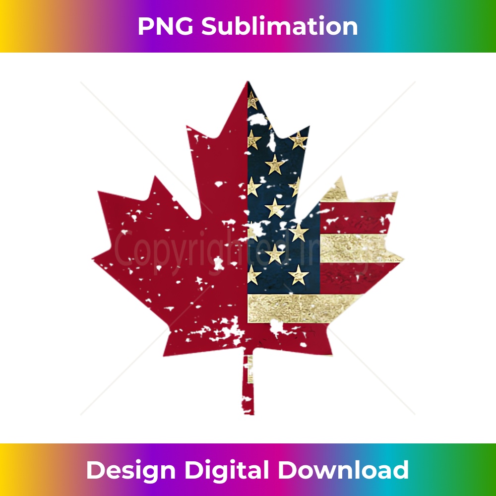 Womens Distressed Canada & U.S Flag in a Maple Leaf V-Neck - | Inspire ...