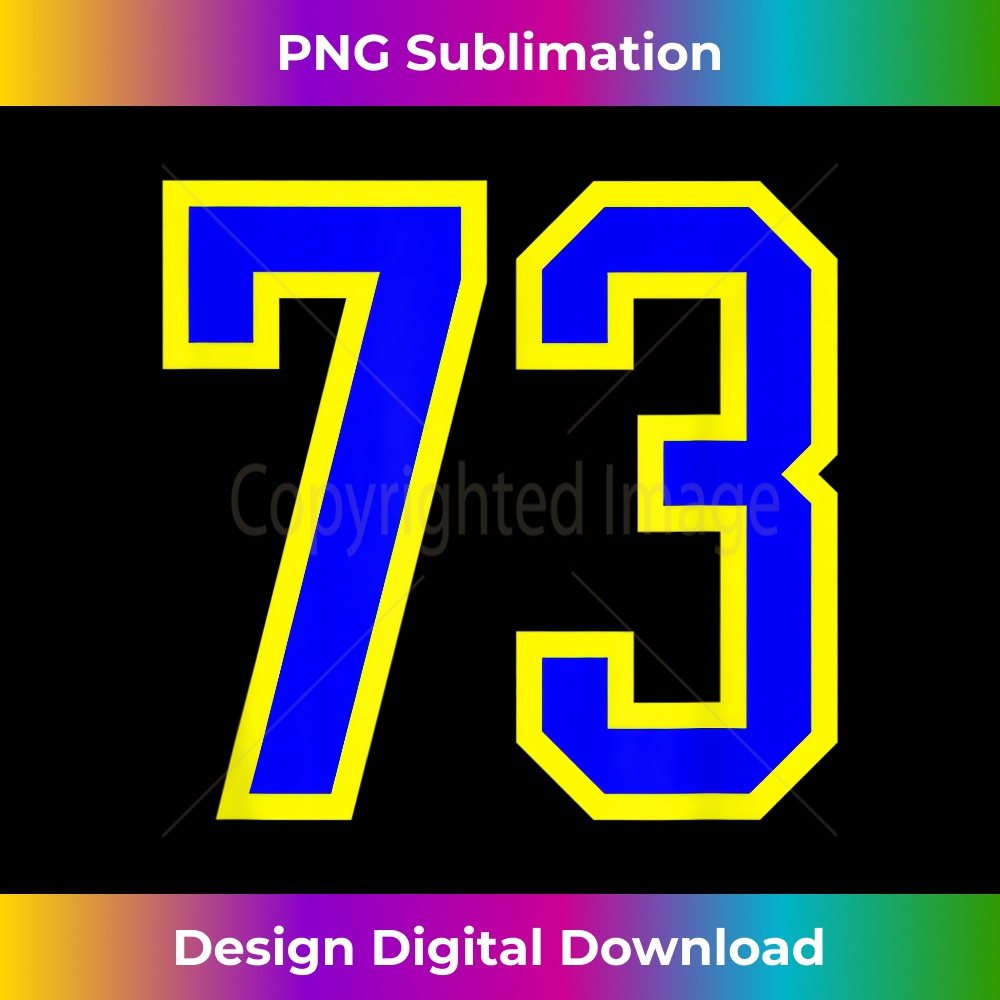 Jersey Number #73 Blue Yellow Birthday Sports Number 73 - Bo | Inspire ...