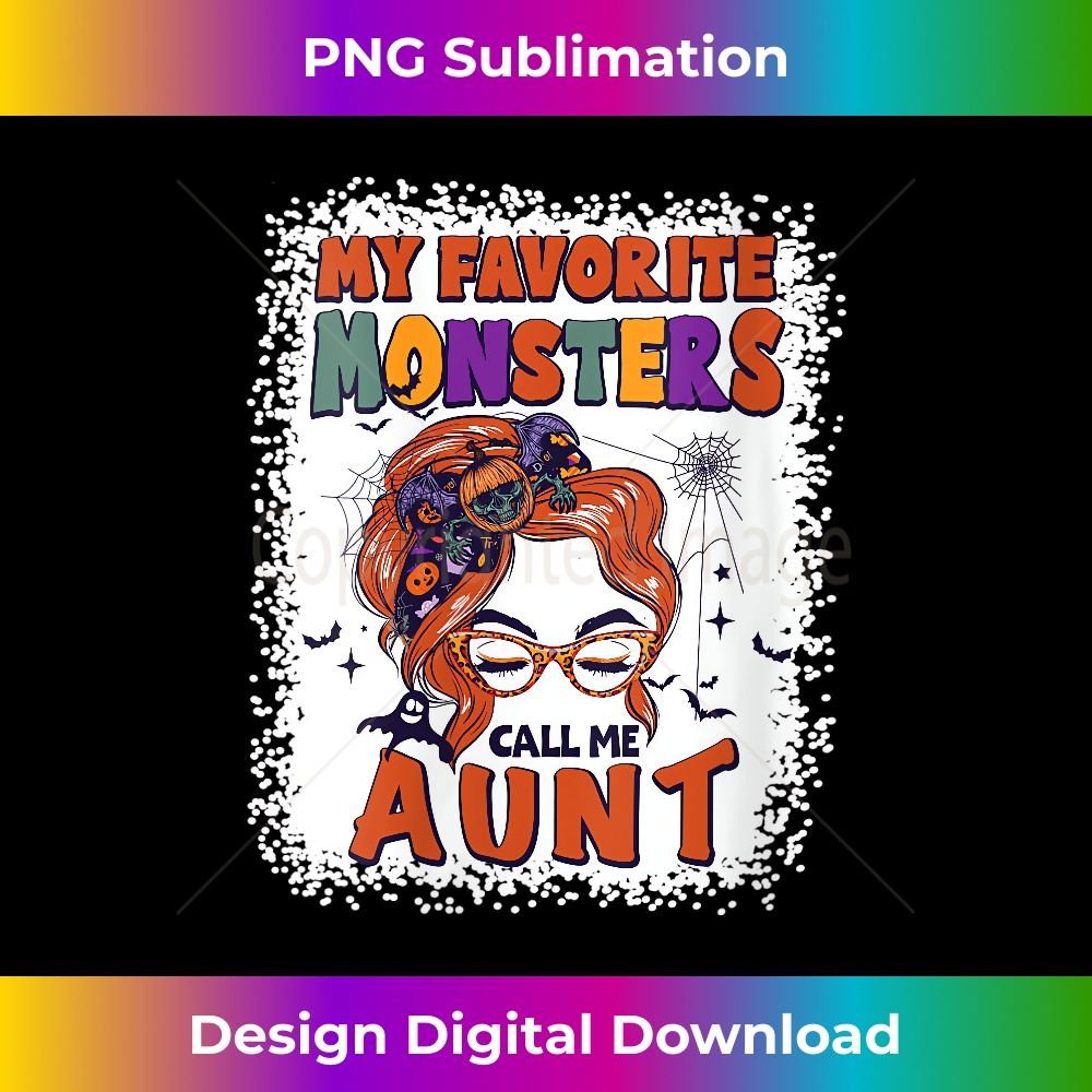 My Favorite Monsters Call Me Aunt Messy Bun Happy Halloween - Inspire ...