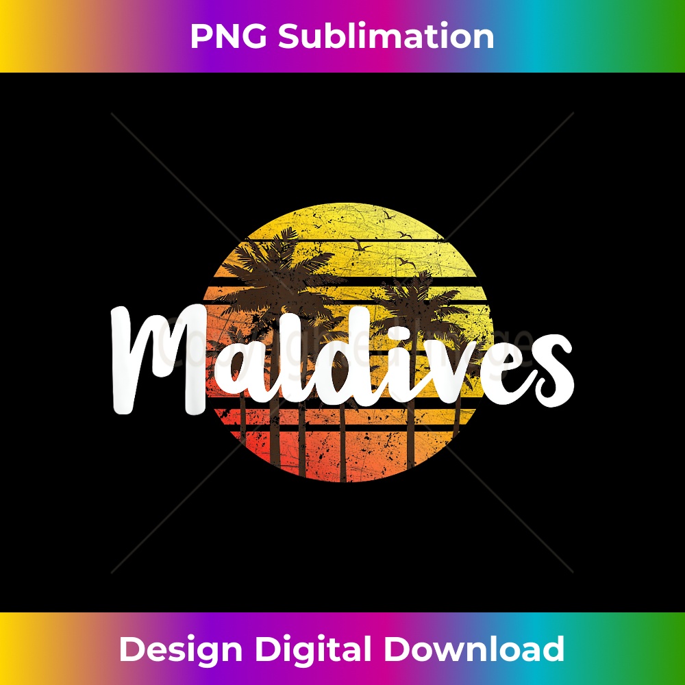 Maldives Sunset Vintage Souvenir - Contemporary PNG Sublimat | Inspire Uplift