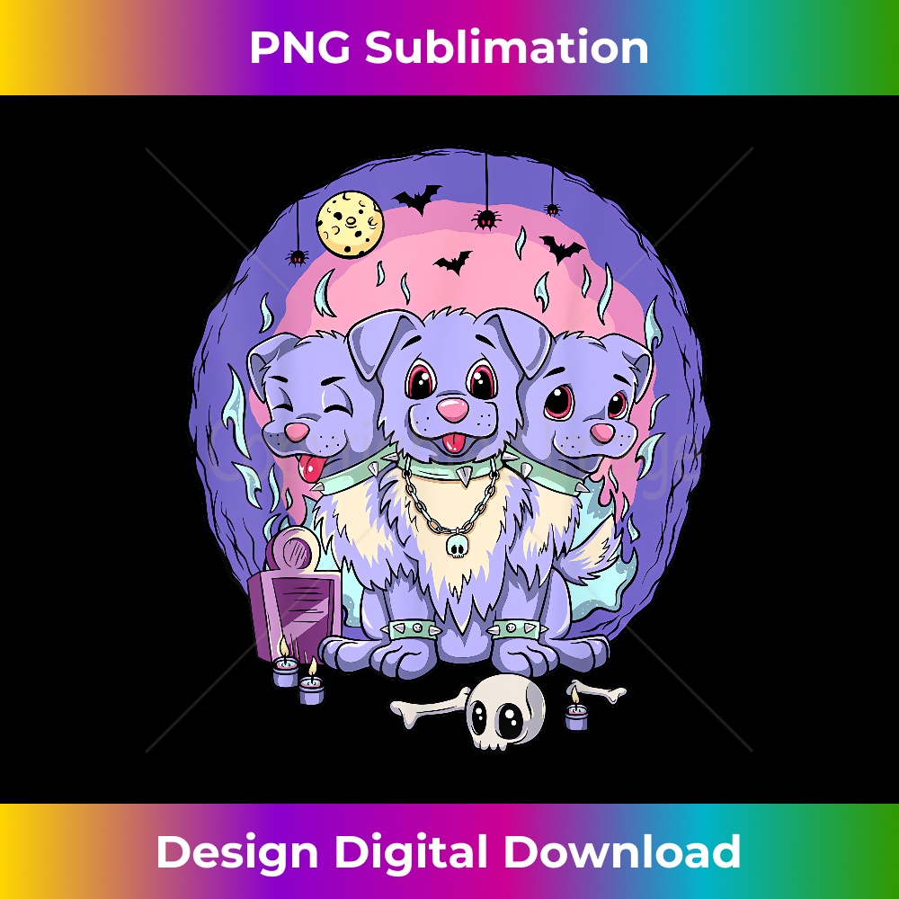 Kawaii Pastel Goth Cute Creepy 3 Headed Demon Dog and Skull | Inspire ...