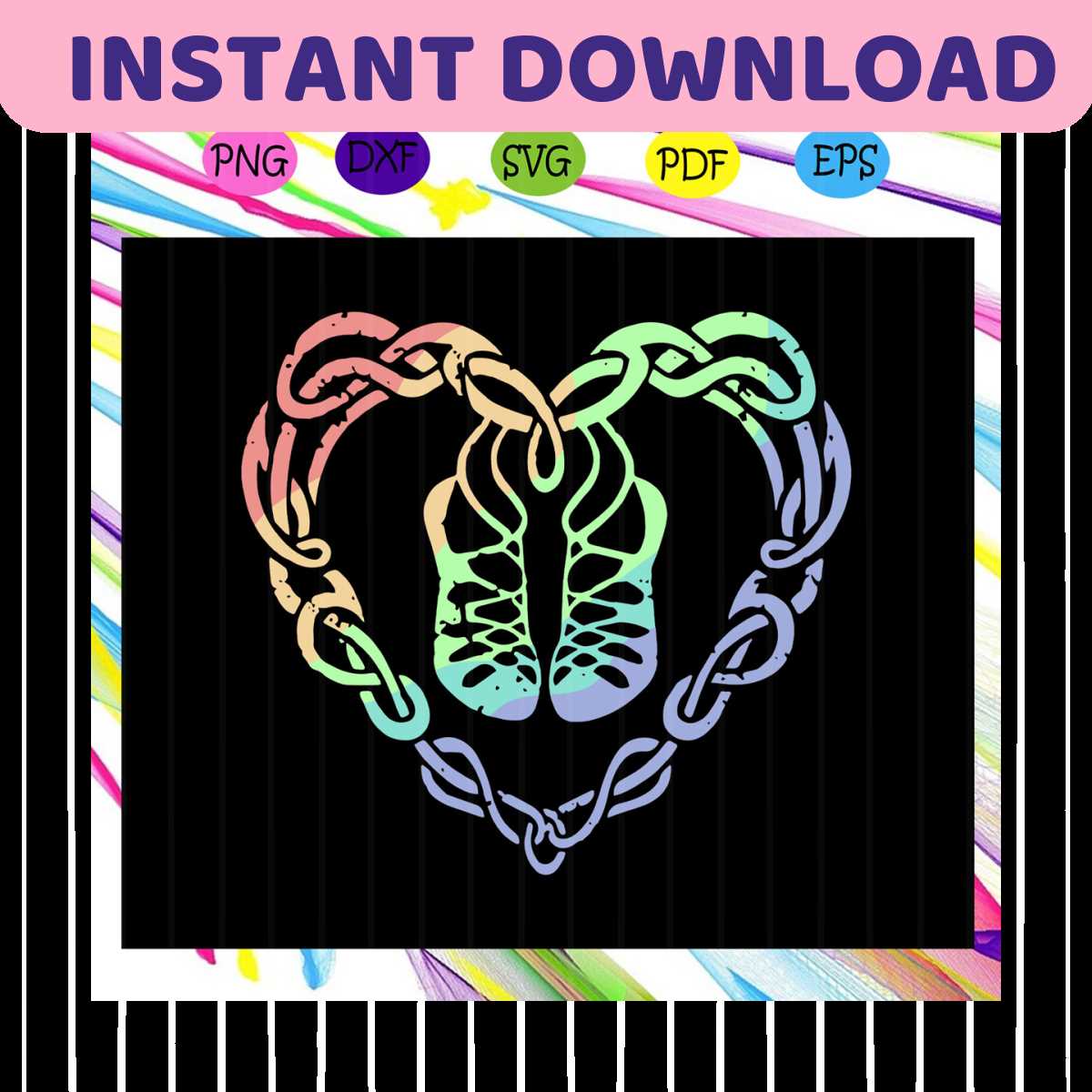 Irish Step Dancing Celtic Knot Heart svg, Dancing Shoes svg, | Inspire ...