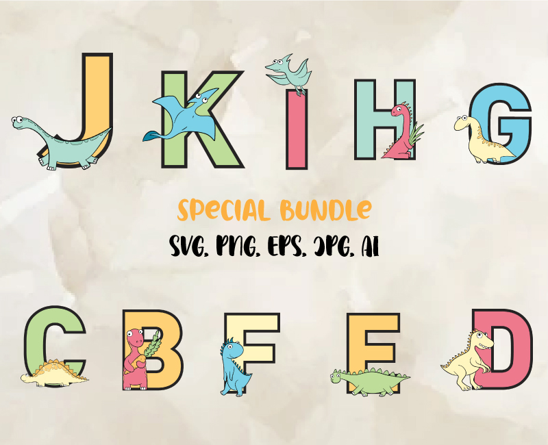 Dinosaur Alphabet Font Bundle, Modern Font, Fonts For Cricut | Inspire ...