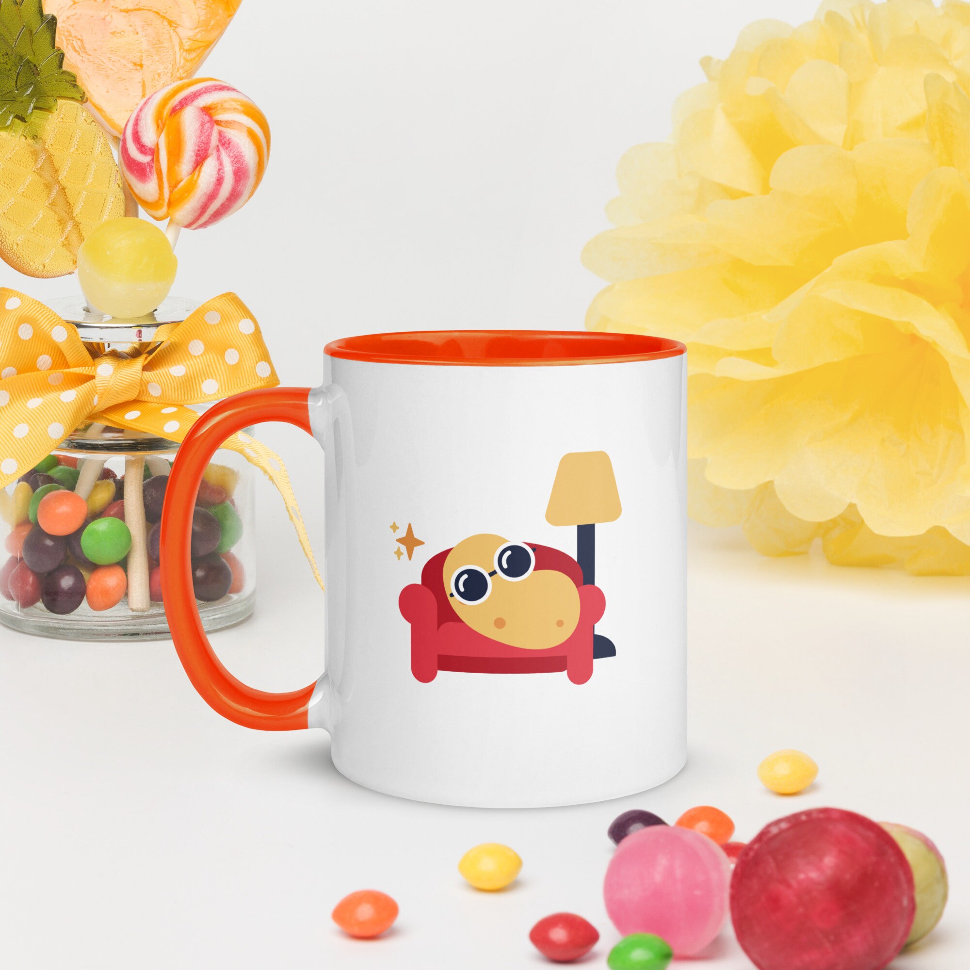 Cute Funny Mug Color Rim and Handle Digital Art Print The C - Inspire ...