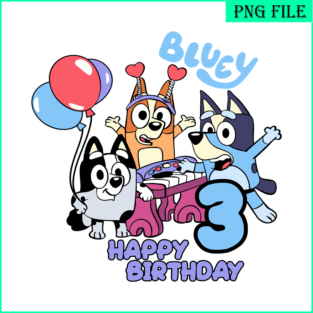 Bluey Birthday SVG PNG DXF EPS Bluey SVG Happy Birthday Blue - Inspire ...