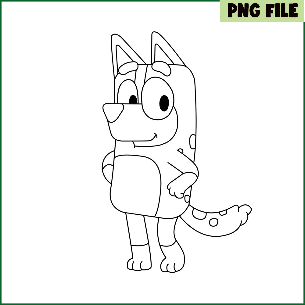 Chilli 1 Line PNG Cute Chilli PNG Bluey Family PNG - Inspire Uplift