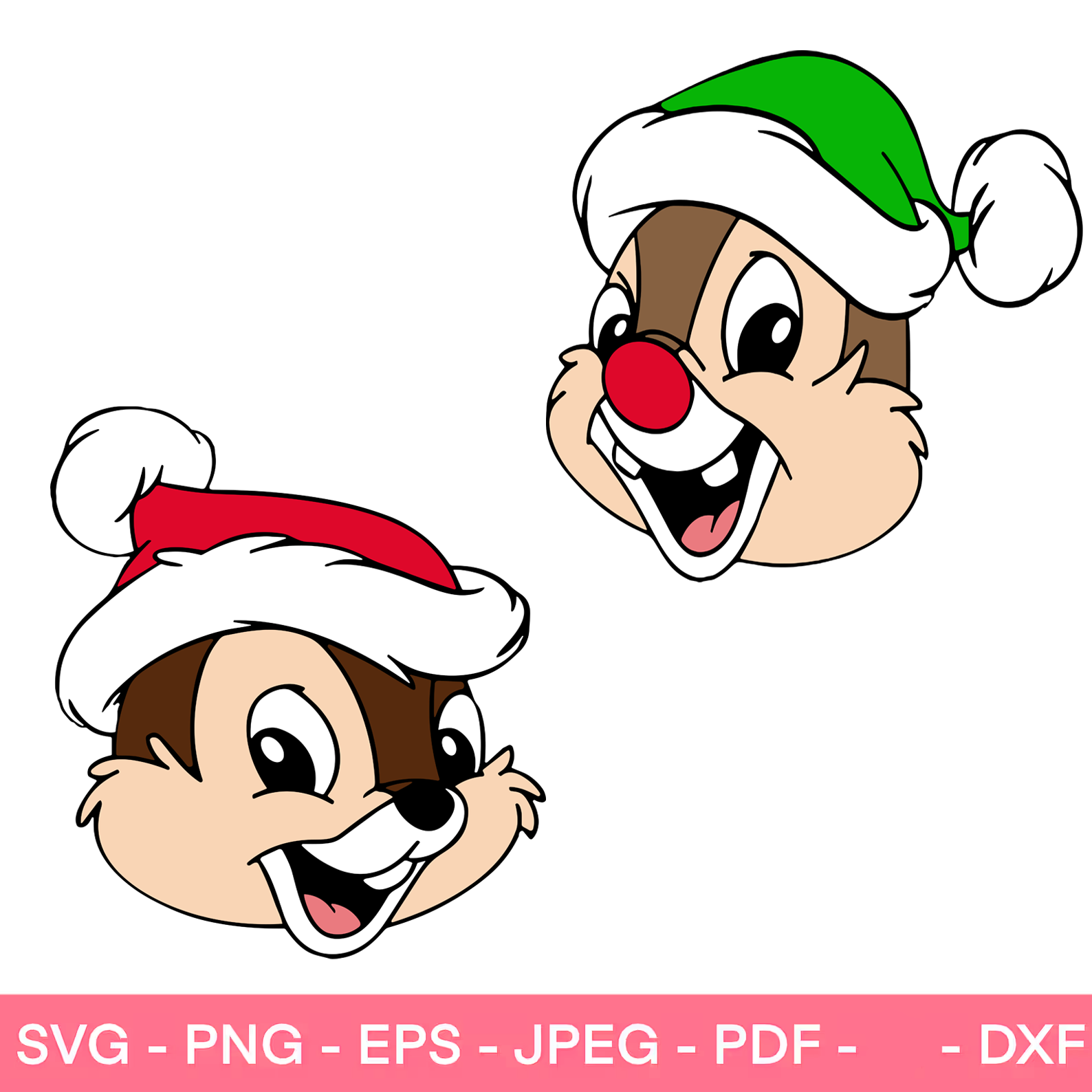 Chip & Dale Santa Hat Bundle Svg, Christmas Svg, Disney Chri | Inspire ...