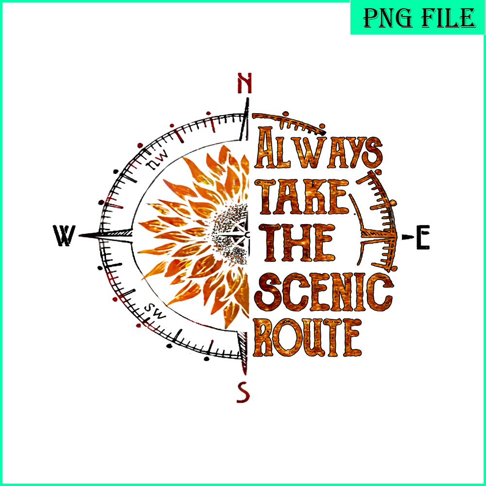 Always take the scenic route PNG Special Compass PNG Camping - Inspire ...