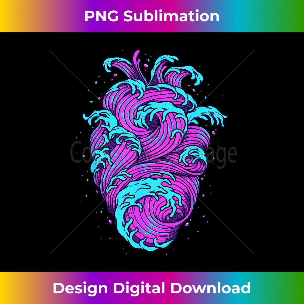 Retro Vaporwave Aesthetic Wave Anatomical Heart Cardiologist | Inspire ...