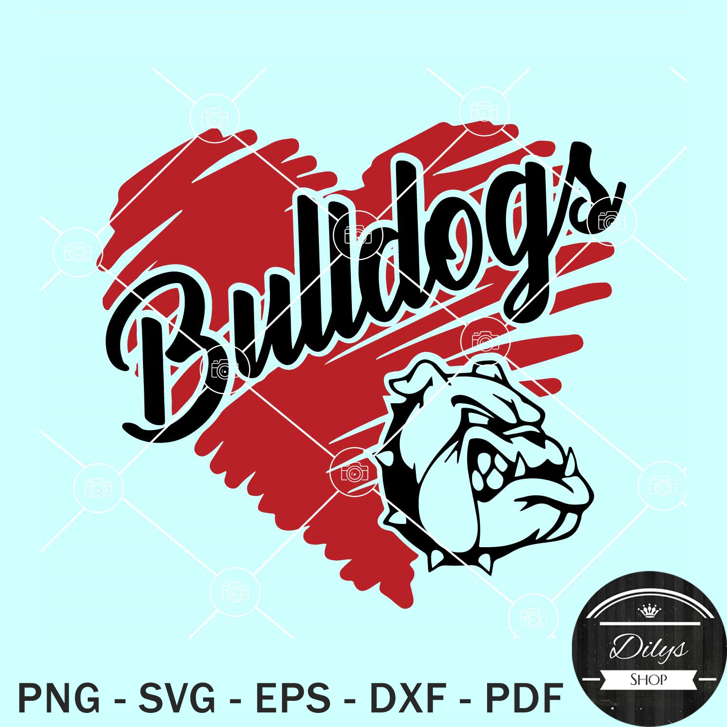 Bulldog Scribble Heart svg, School mascot SVG, Bulldogs masc | Inspire Uplift