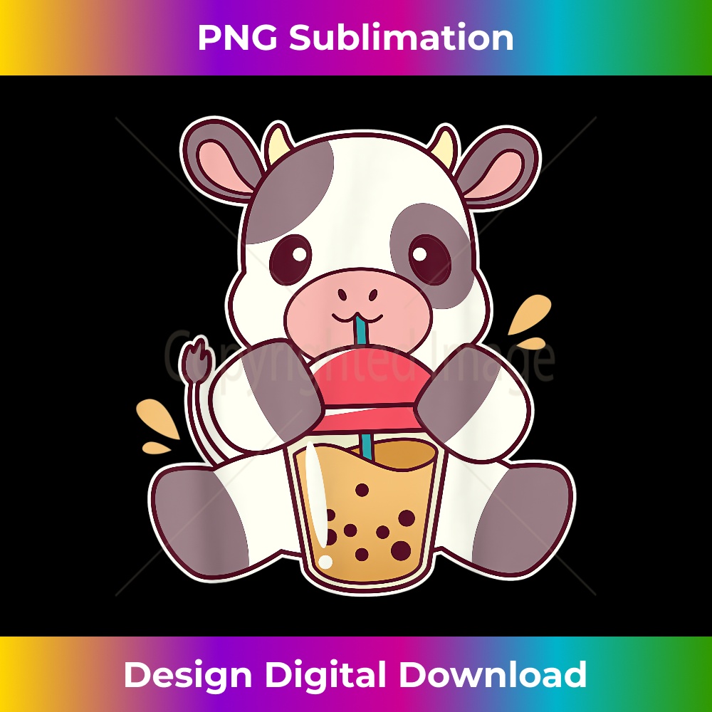 Aesthetic Cute Kawaii Cow Drinking Bubble Tea - Boba - Conte | Inspire ...