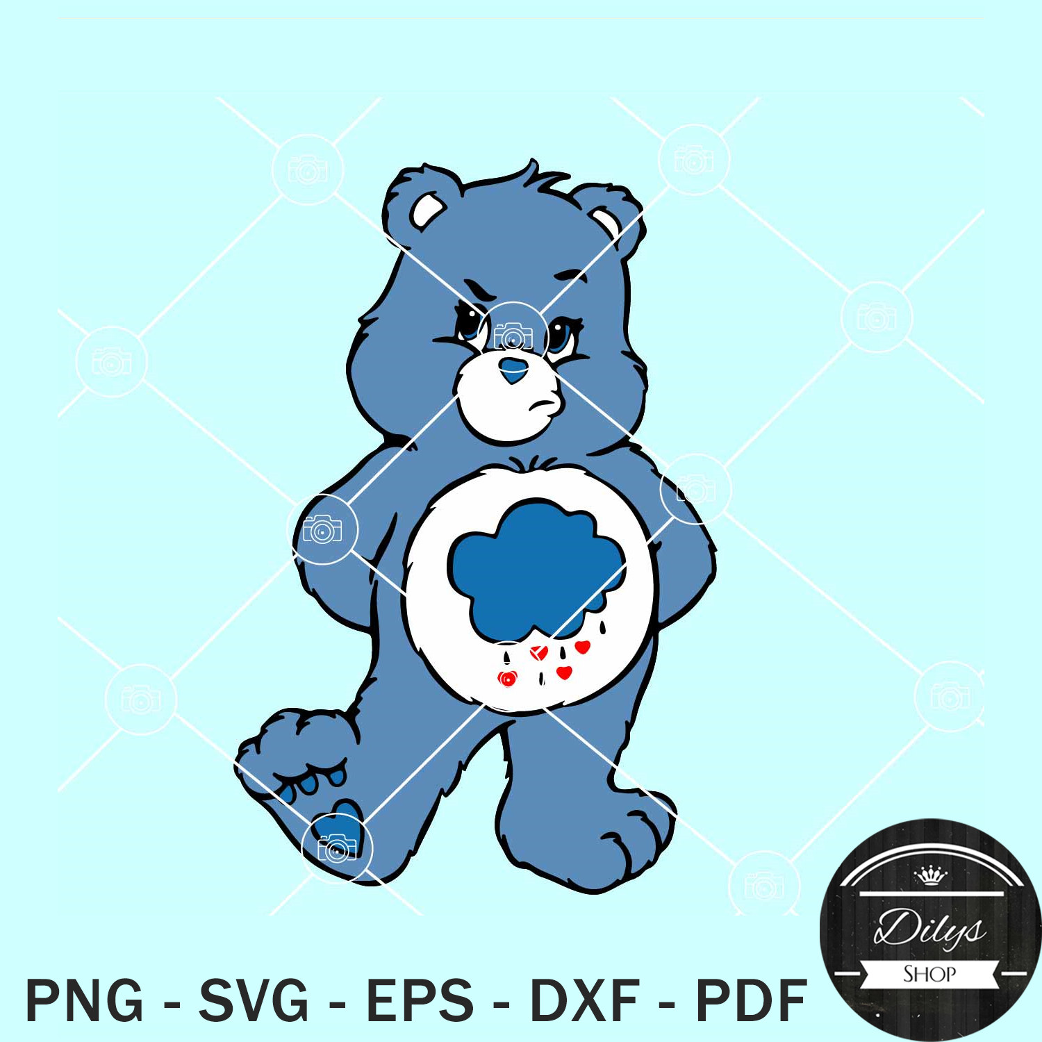 Grumpy care bear SVG, Blue grumpy bear SVG, Brumpy bear SVG, | Inspire ...