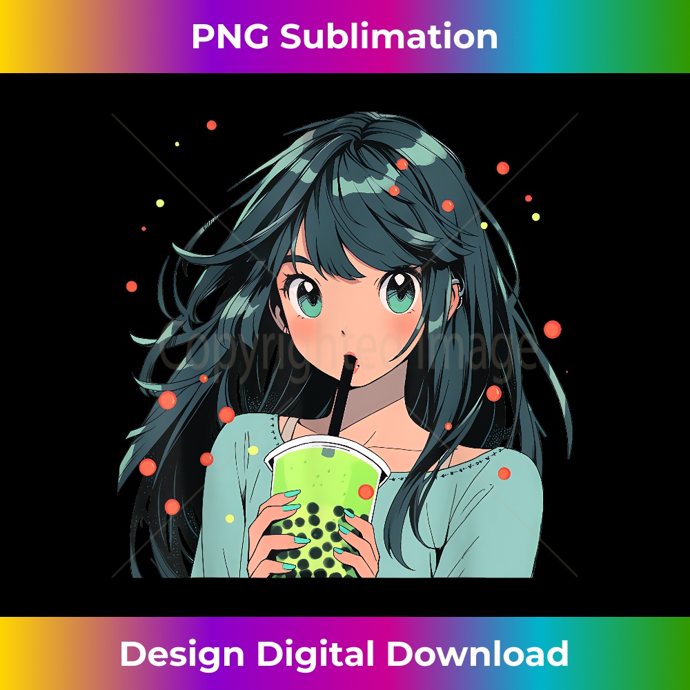 Boba Bubble Tea Lover Anime Girl Manga Boba Bubble Tea - Art - Inspire ...