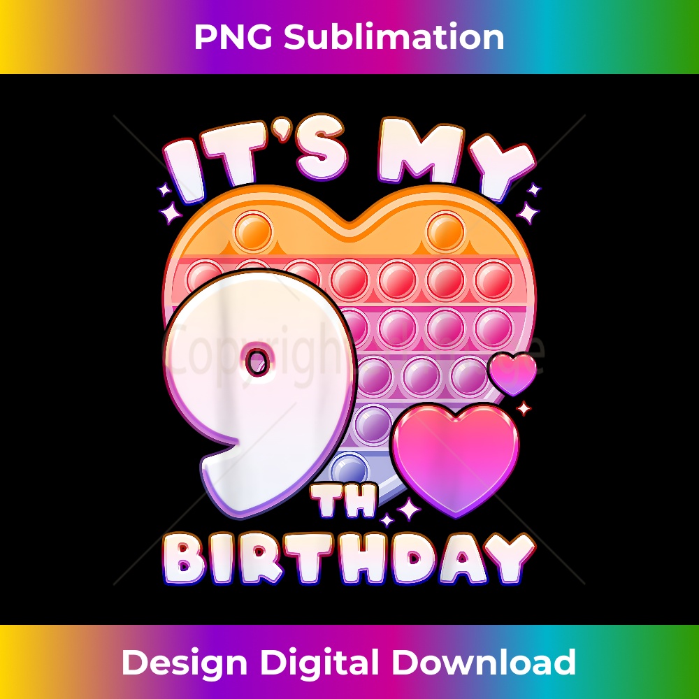 Pop-it Birthday Girl 9 years old, Push it Pop Fidget Bubble | Inspire ...