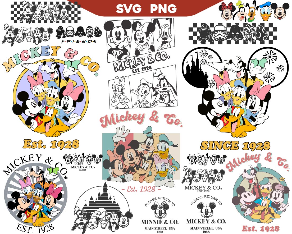 Disney Mega Mickey & Friends SVG Bundle, Disney Family Vacat - Inspire ...