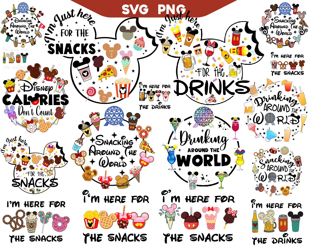 Disney Snacking Around The World Png Svg, Drinks And Foods S - Inspire ...