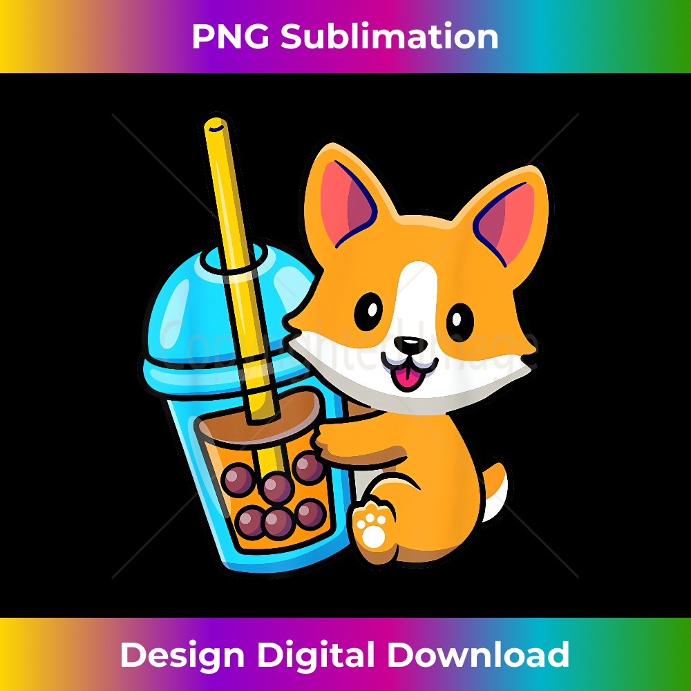 Corgi Boba Tea Bubble Tea Kawaii Theme Cute Corgi Smile - Ch | Inspire ...