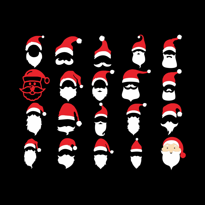 Santa face bundle svg, png, dxf, Christmas svg, png, dxf, Ch | Inspire ...