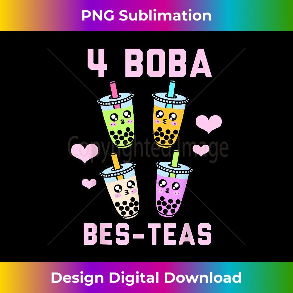 Kawaii Boba Tea Best Friends Group Of Four Besties 4 Sisters | Inspire ...