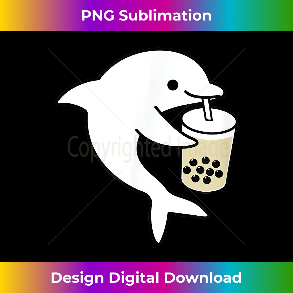 Cute Kawaii Baby Dolphin Drinking Boba Bubble Milk Tea - Lux | Inspire ...