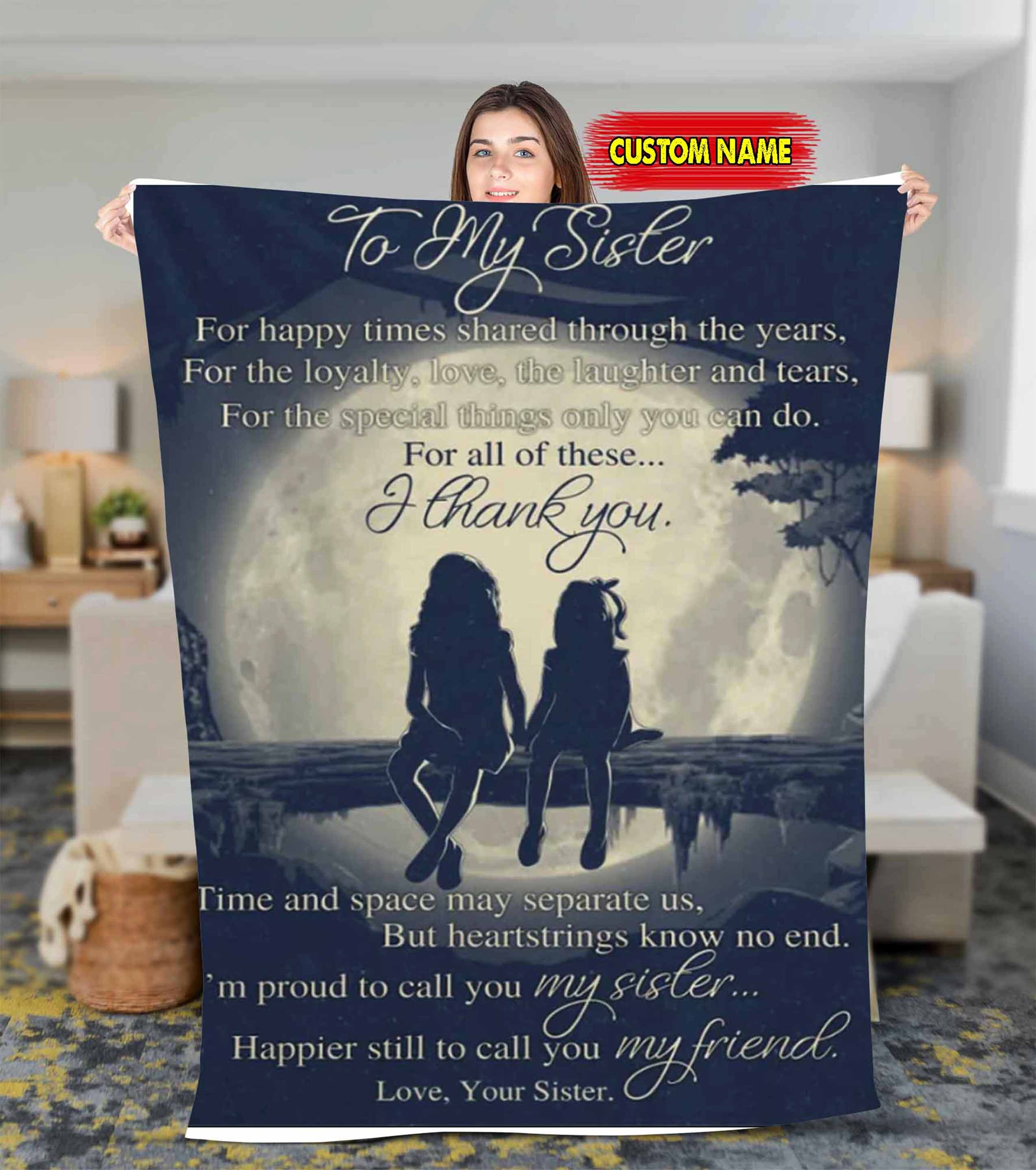 Personalized To My Sister, Blanket From Sister to Sister, Si | Inspire ...