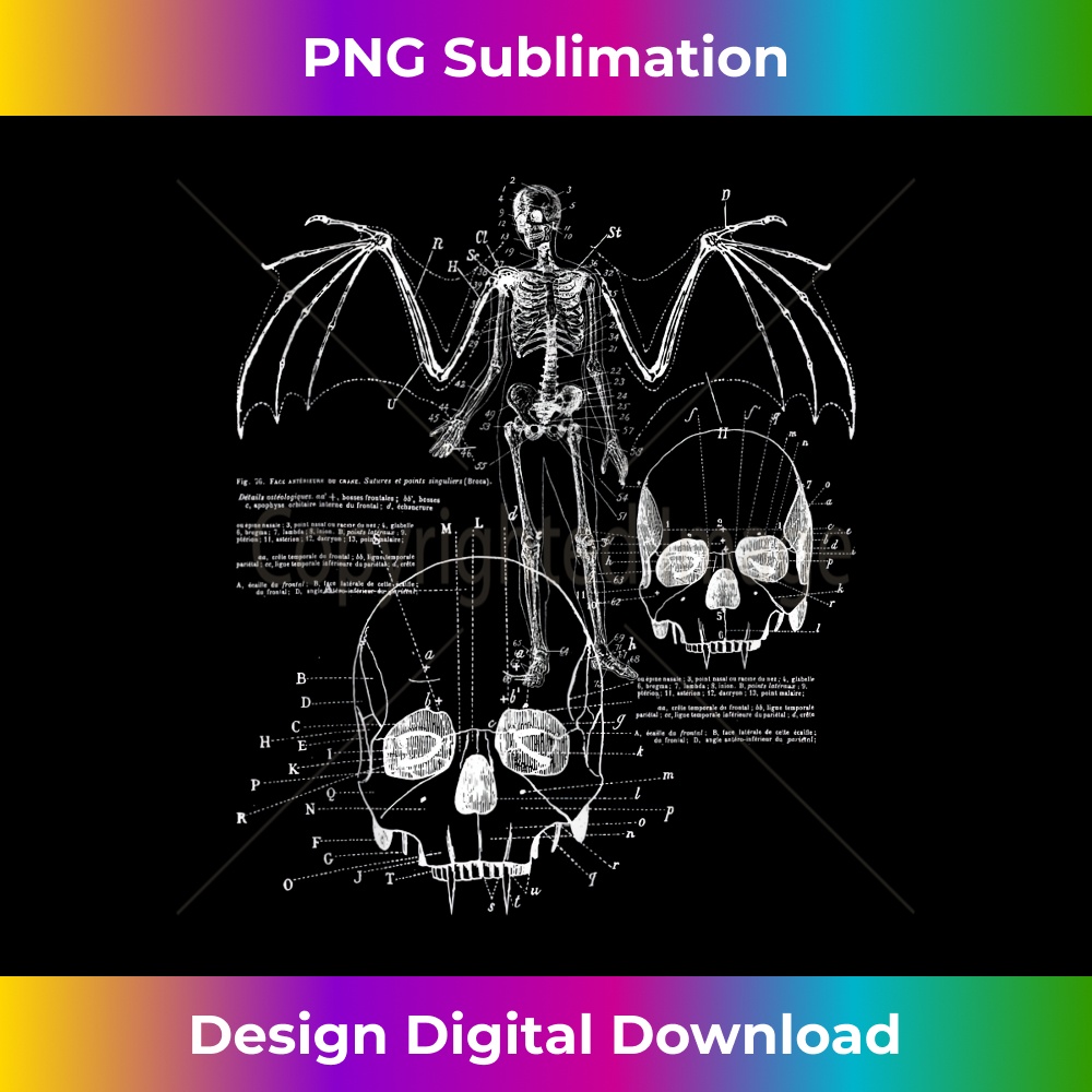 Anatomy Of A Vampire Skull w Fangs, Bat Wings & Skeleton Tan - Inspire ...