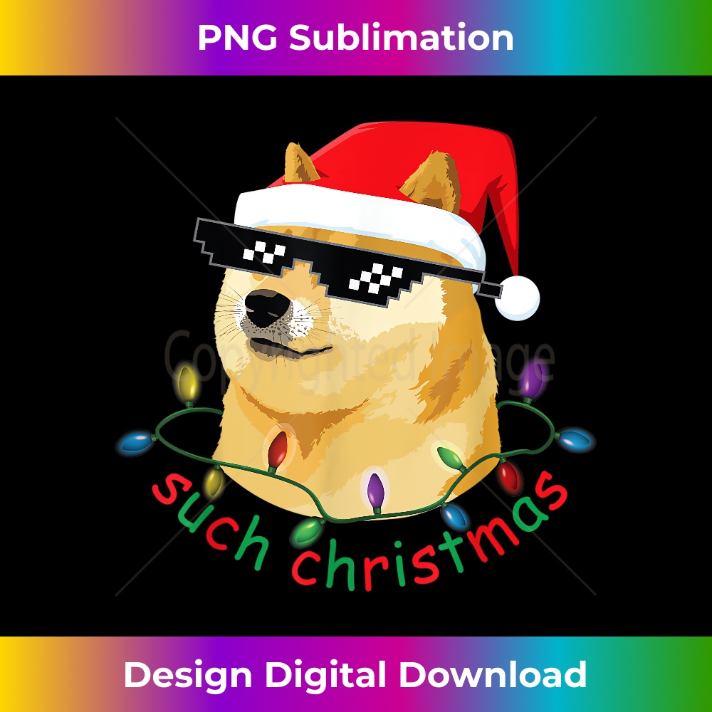 Funny Shiba Inu Doge Such Christmas Meme Dogecoin Santa Hat | Inspire ...
