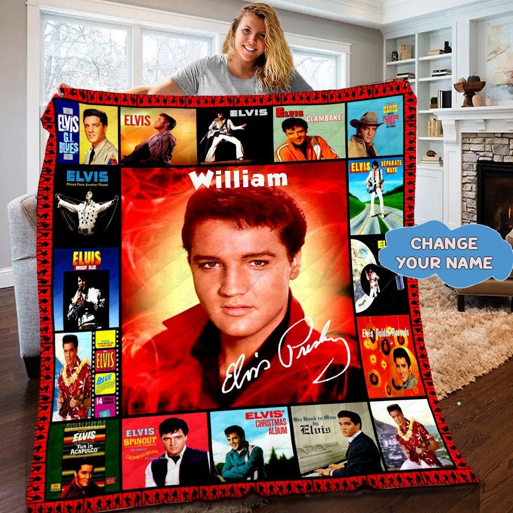 Personalized Elvis presley Quilt Blanket, King Of Rock and R | Inspire ...