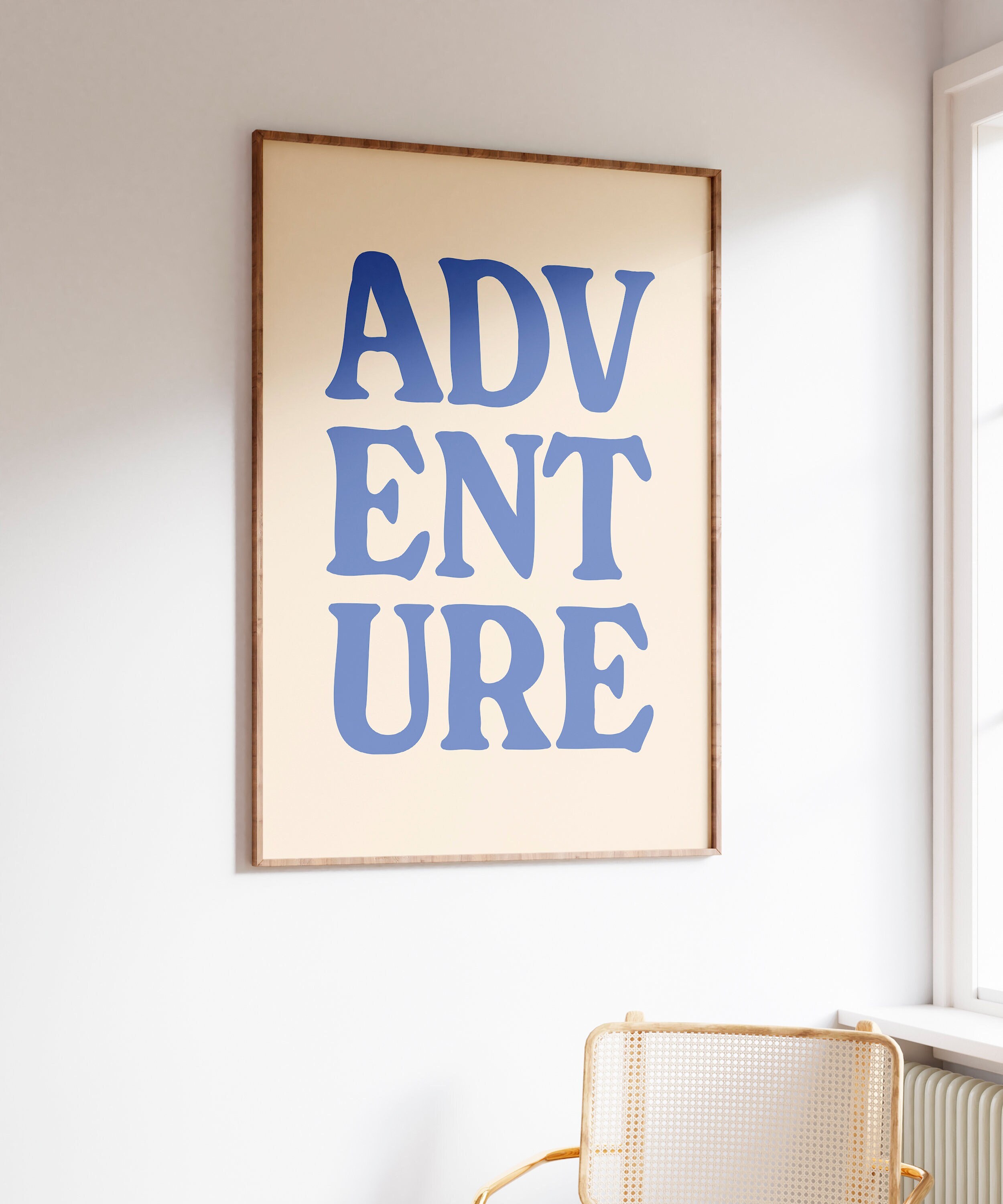 Adventure Quote Print, Typography Wall Art, Adventure Sign, - Inspire ...