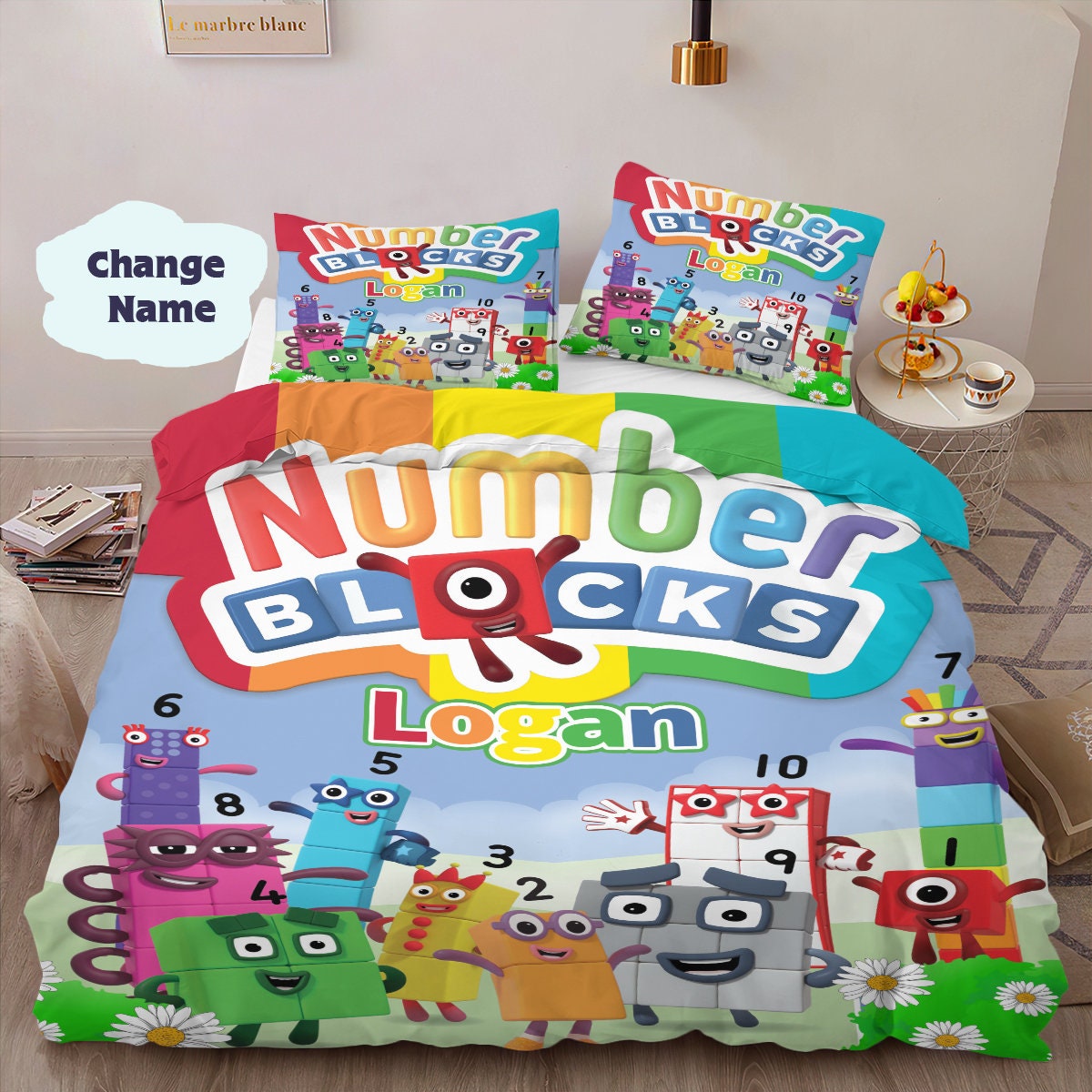 Personalized NumberBlocks Duvet Cover And Pillowcase, Number | Inspire ...