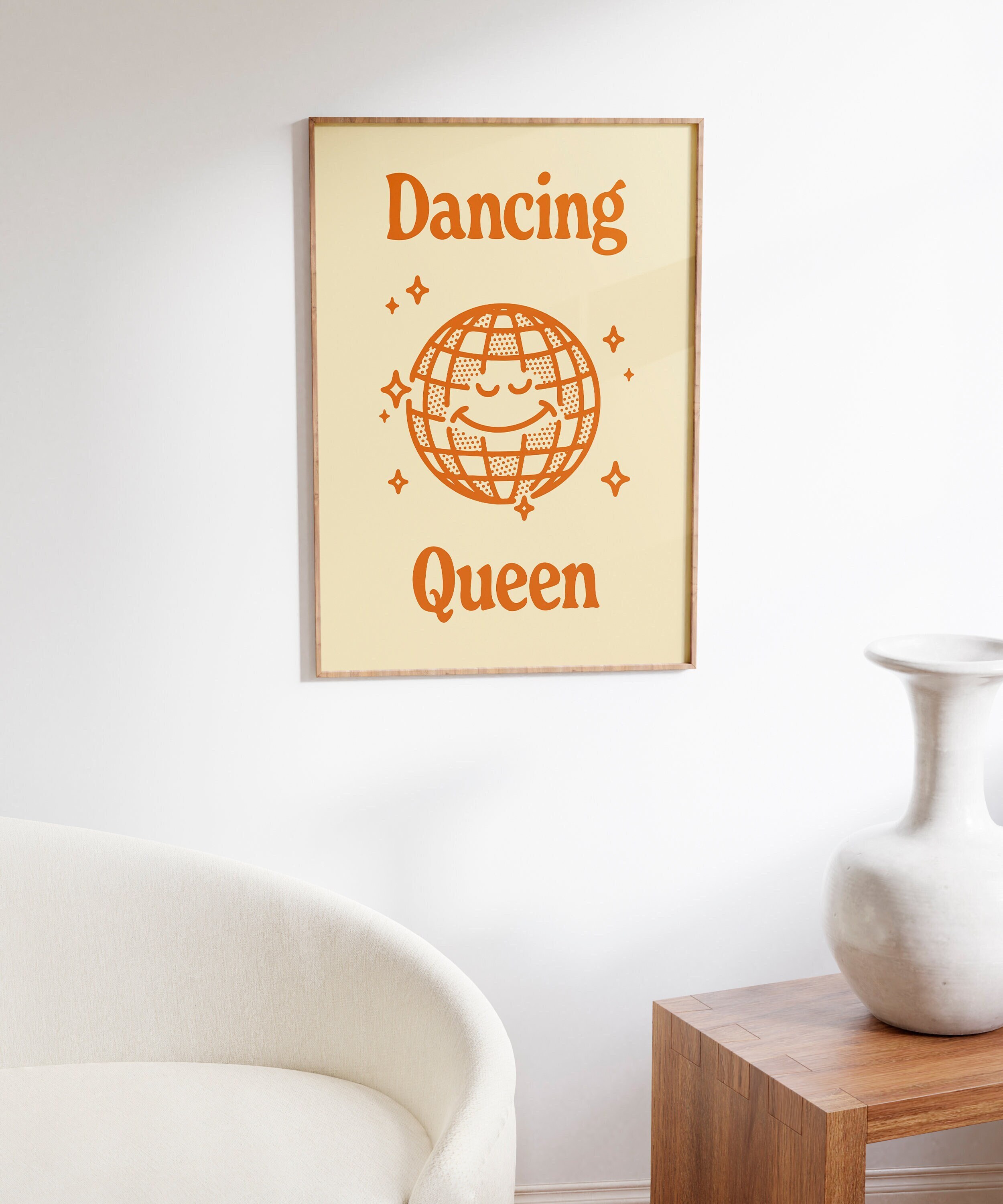 Disco Ball Print, Groovy Poster, Trendy Wall Art, Preppy Roo - Inspire ...