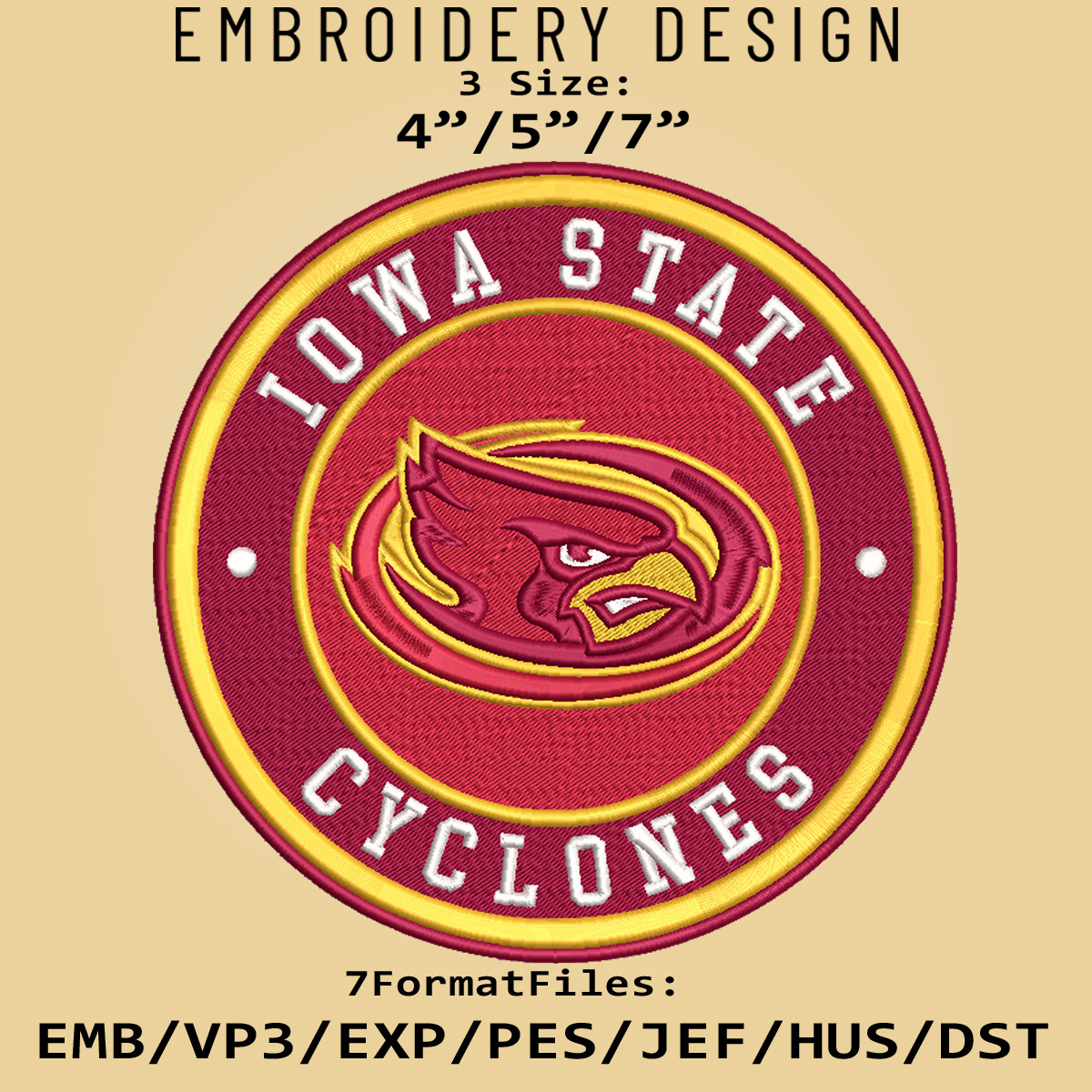 NCAA Logo Iowa State Cyclones, Embroidery design, Embroidery | Inspire ...