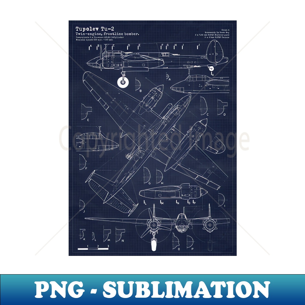 Blueprint Tupolev Tu-2 - Special Edition Sublimation PNG Fil | Inspire ...