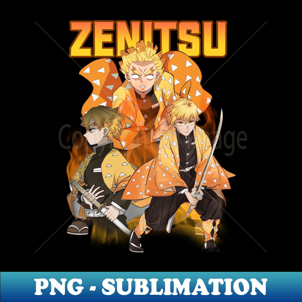 Bootleg Demon Slayer Zenitsu Agatsuma - Retro PNG Sublimatio | Inspire ...