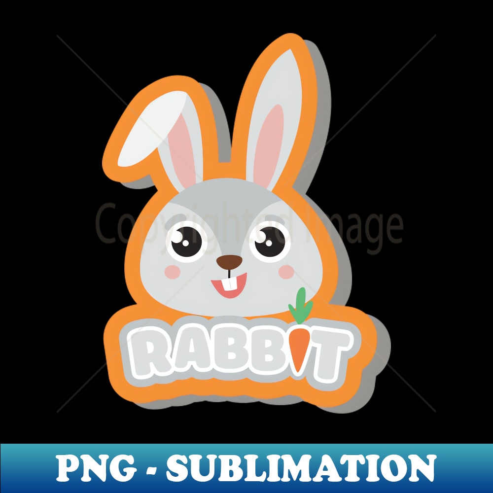 rabbit animal badge template cute cartoon flat sketch - Vint - Inspire ...