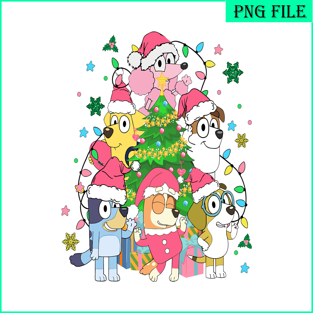 Bluey Christmas Tree PNG, Christmas Day PNG, Bluey And Santa | Inspire ...