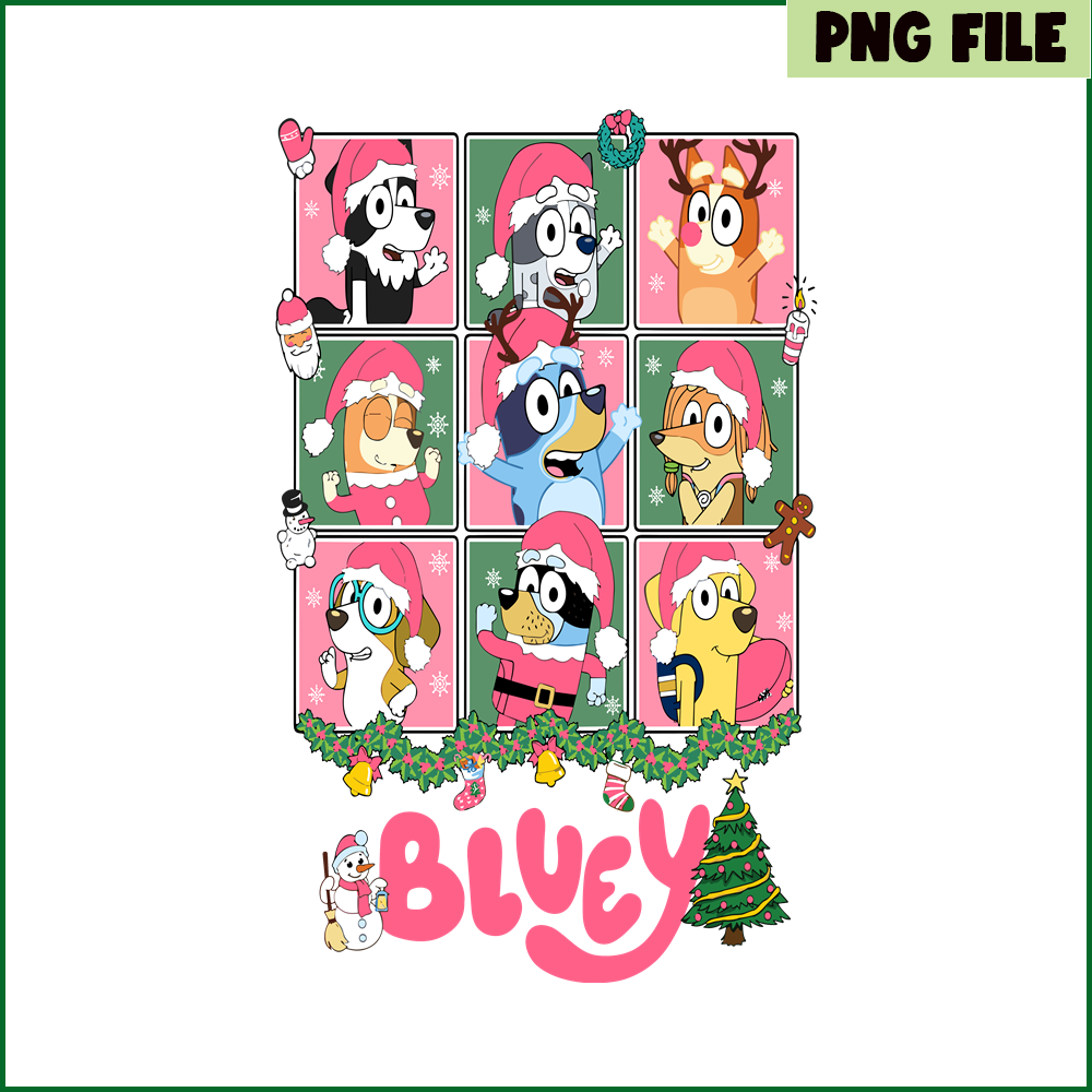 Bluey Christmas Poster PNG, Christmas Tree PNG, Bluey In San | Inspire ...