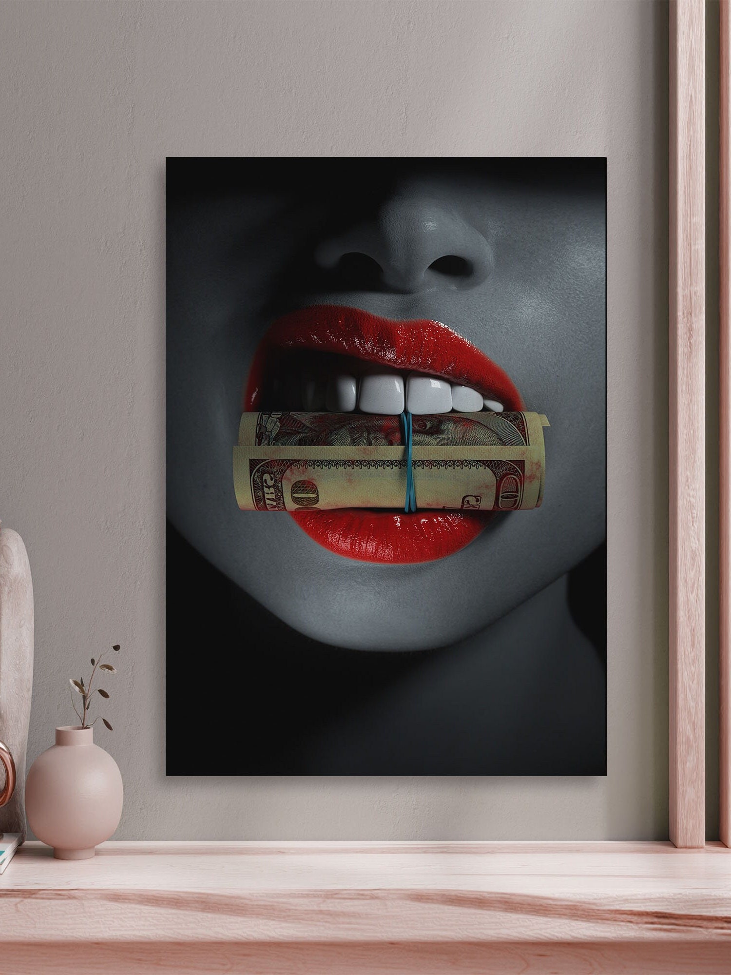 Wall art Rule of Money, Cash Canvas Wall Art, Money Canvas - Inspire Uplift