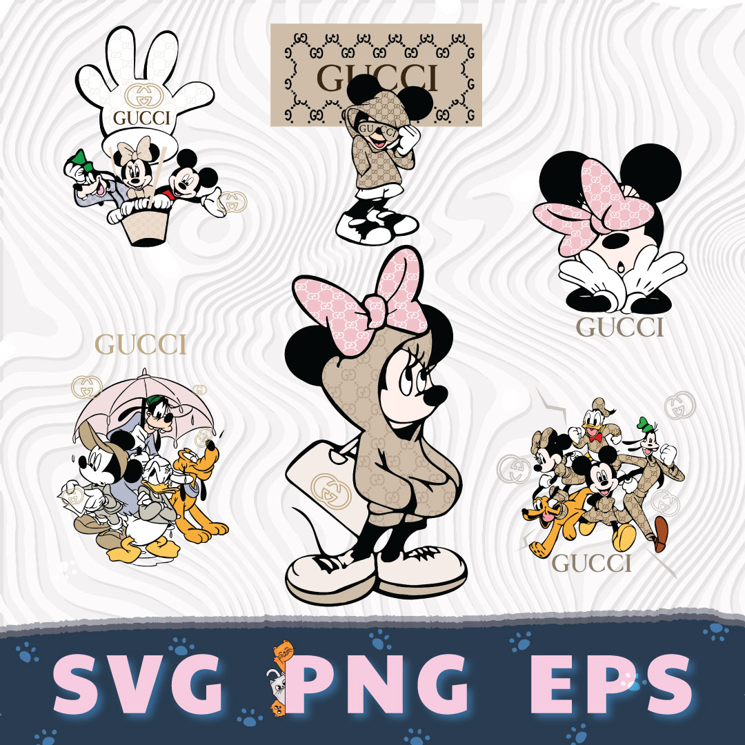 Gucci Disney Cartoon Bundle Svg, Brand Svg, Mickey Svg, Minn | Inspire ...