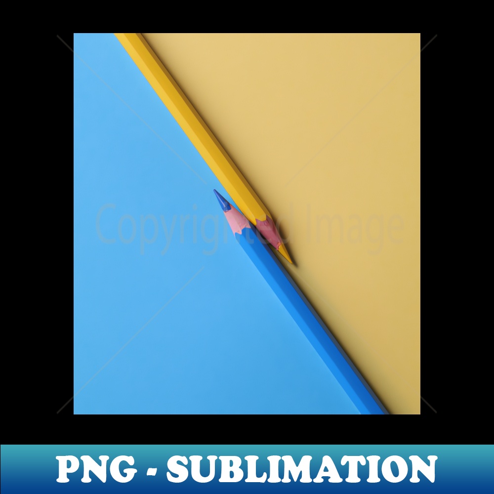 Yellow and Blue Colored Pencils - Aesthetic Sublimation Digi | Inspire ...