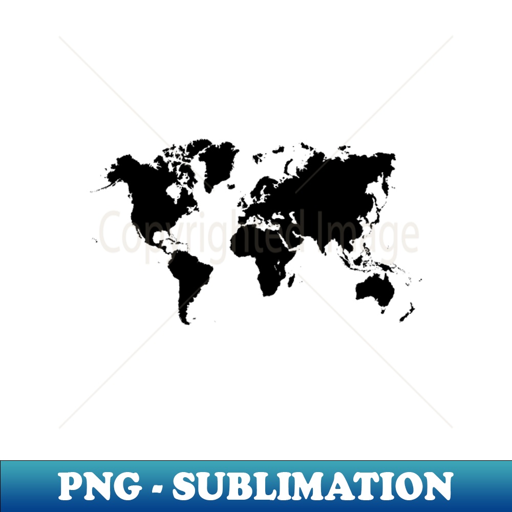 Minimalist World Map - High-Quality PNG Sublimation Download | Inspire ...