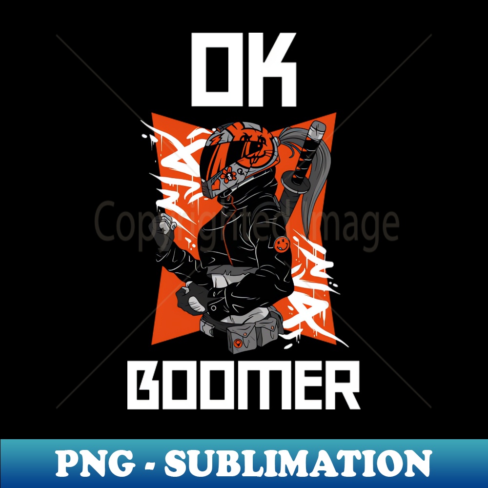 OK Boomer Anime Biker Girl Katana - Aesthetic Sublimation Di | Inspire ...
