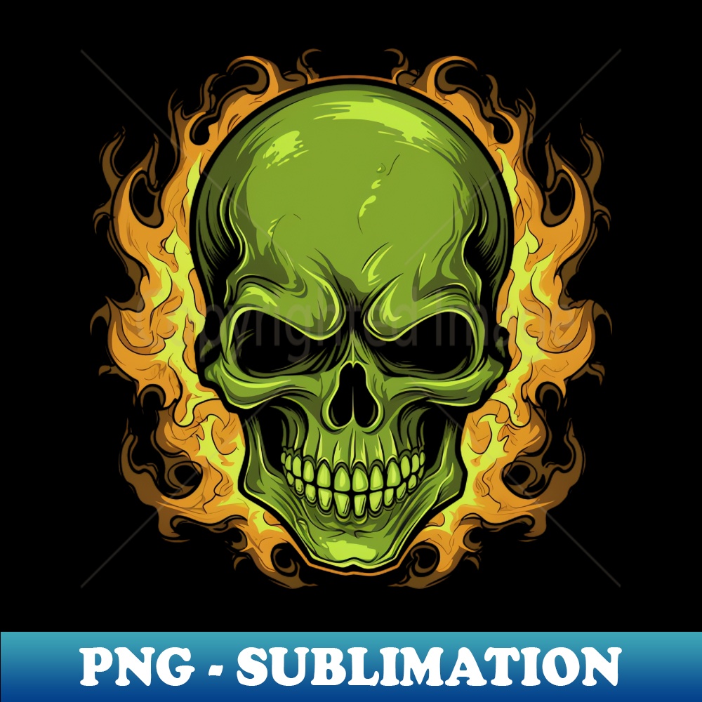 Skull green fire - PNG Sublimation Digital Download - Perfec | Inspire ...
