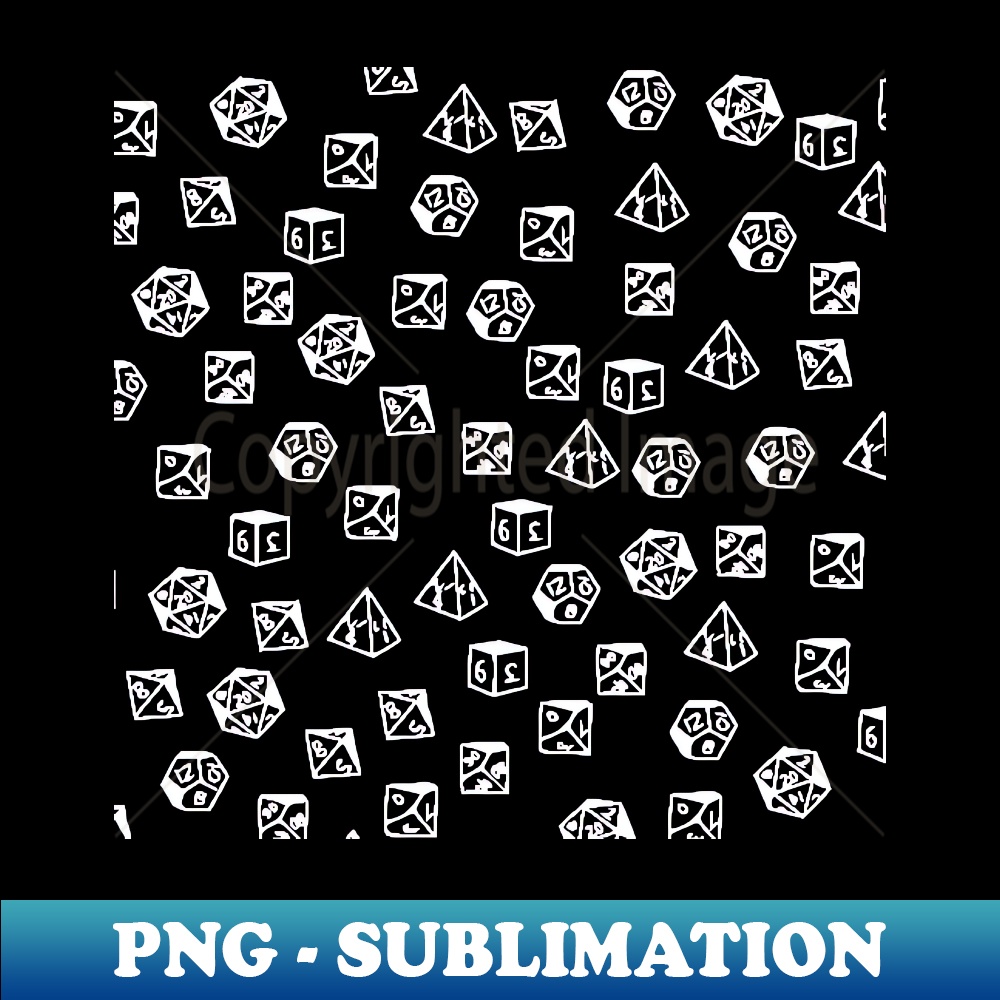 DnD Dice Pattern Black White - Aesthetic Sublimation Digita | Inspire ...