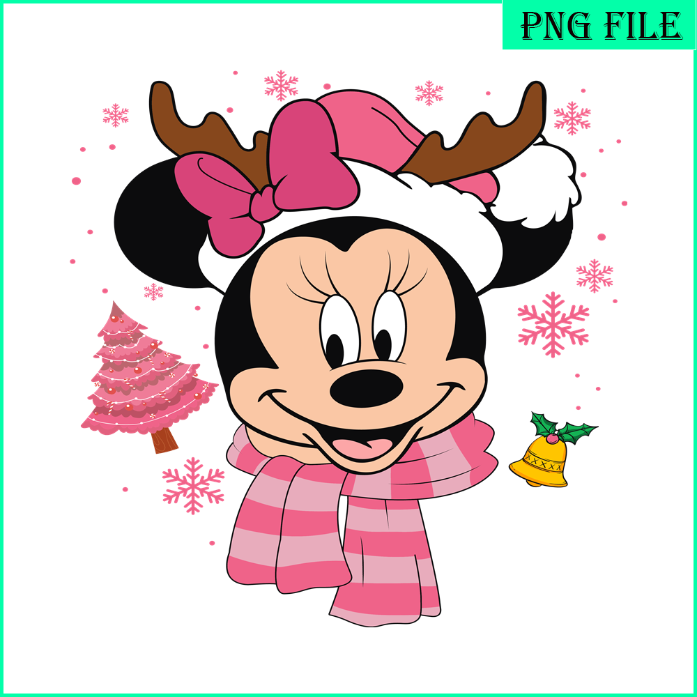 Minnie Mouse Pink Christmas SVG PNG DXF EPS JPG | Inspire Uplift