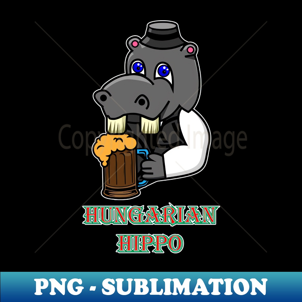 Hungarian Hippo - Vintage Sublimation PNG Download - Bold & - Inspire ...
